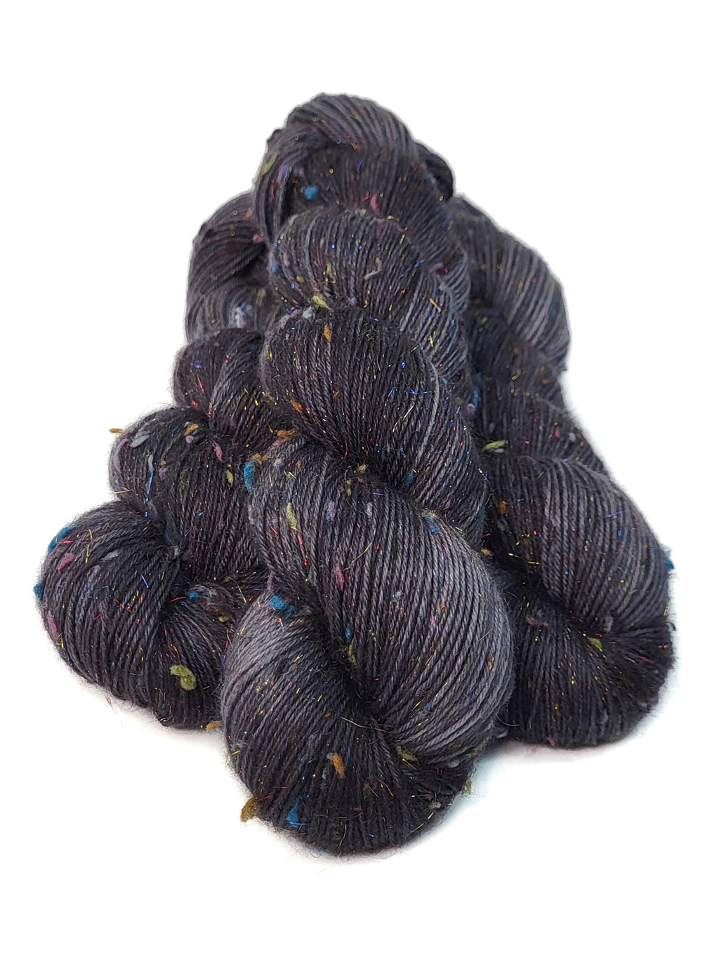 Sparkling hand-dyed yarn BLING BOUCLIER – Les Laines Biscotte Yarns