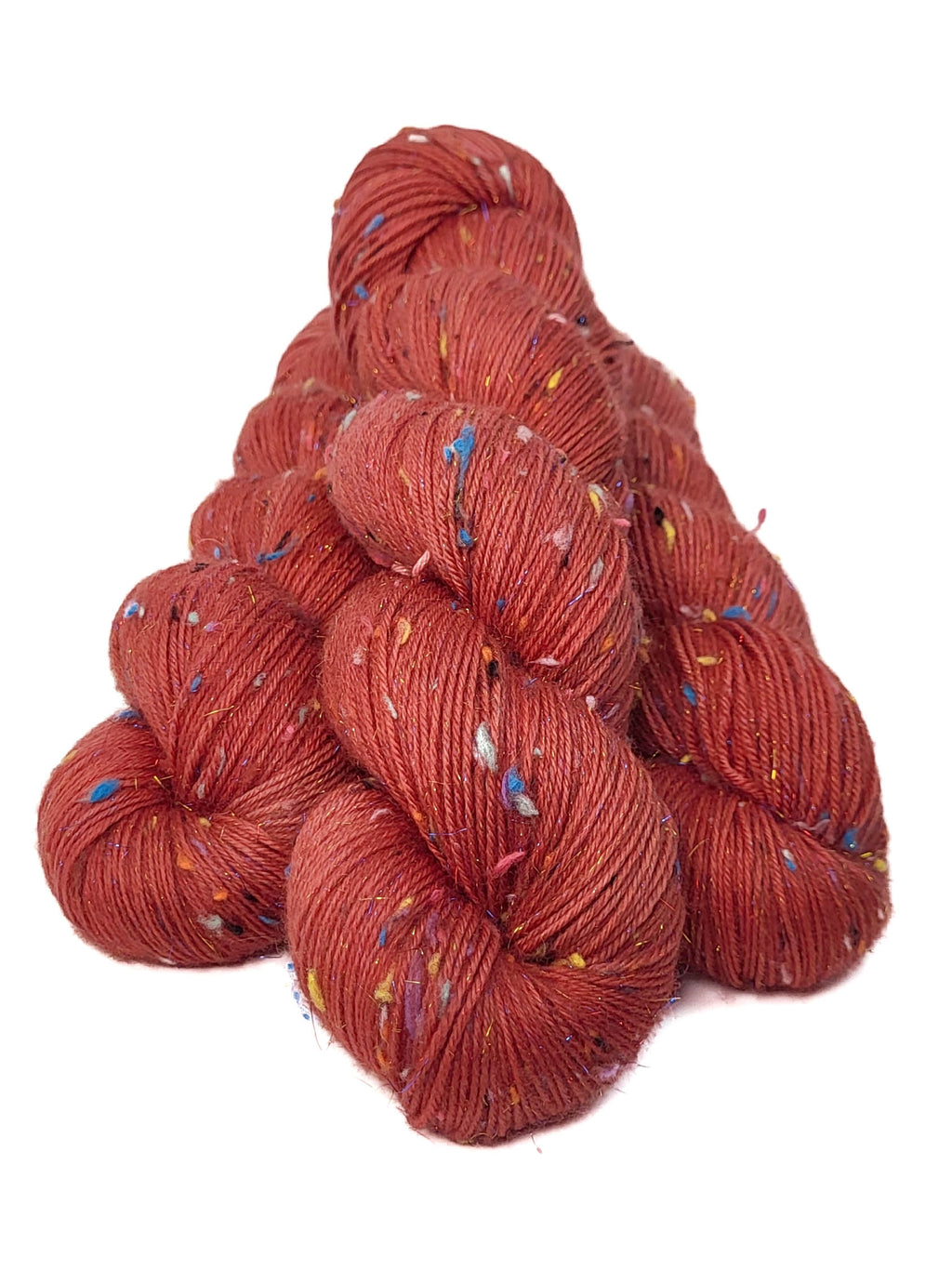 Sparkling hand-dyed yarn BLING PAPRIKA – Les Laines Biscotte Yarns
