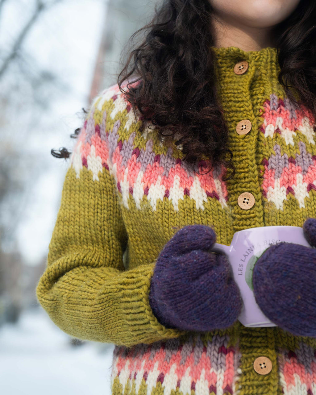 Cardigan Pop Art - Kit de tricot et patron – Les Laines Biscotte Yarns