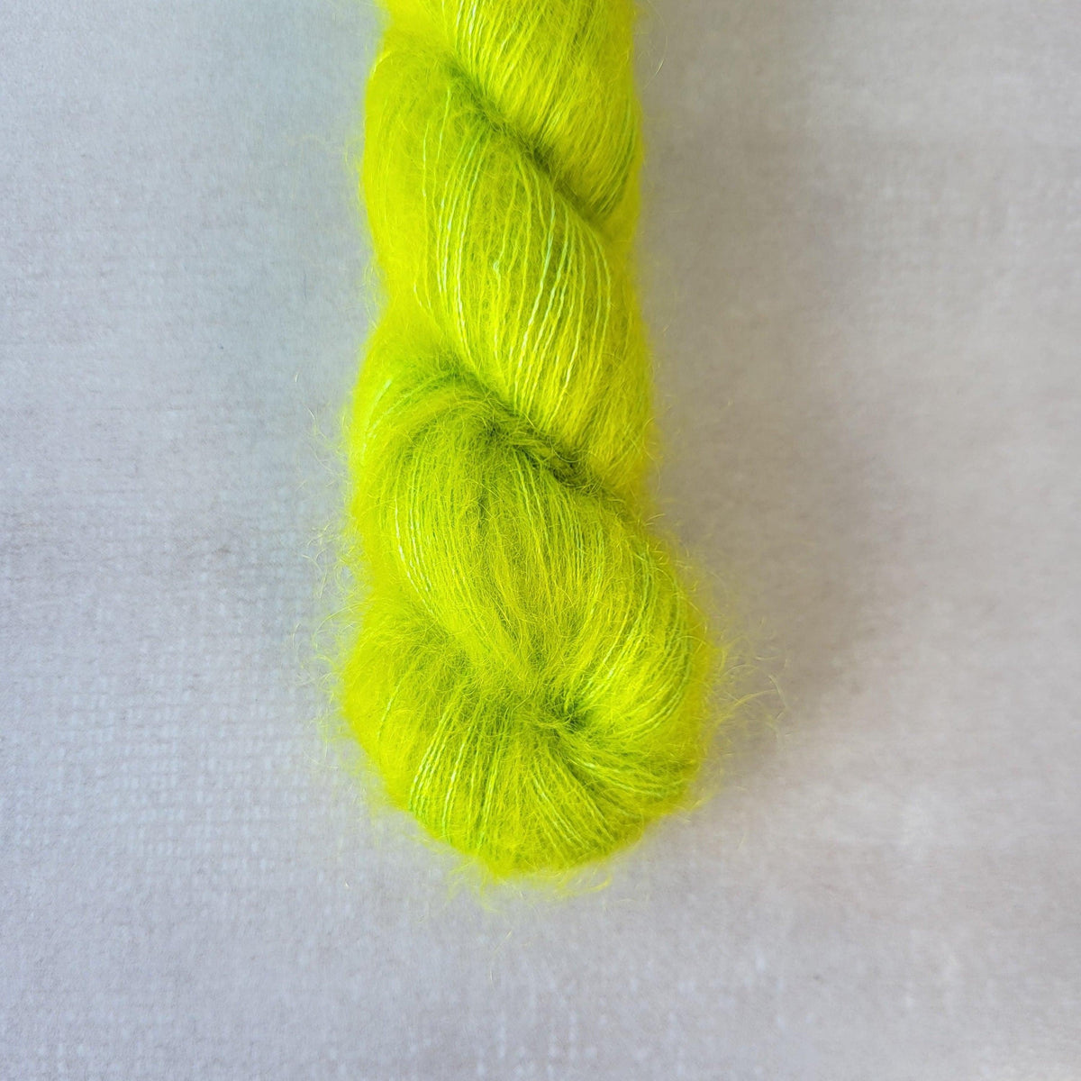 Hand-dyed kid mohair & silk HERMIONE SLIME – Les Laines Biscotte Yarns